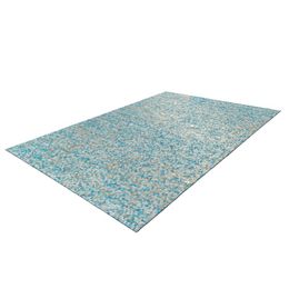 Arte Espina Teppich &raquo;Finish 100&laquo; rechteckig 5 mm H&ouml;he nat&uuml;rlicher Lederteppich,mit gl&auml;nzender Metallic-Farbe,R&uuml;cken aus Filz blau Rindsleder B : 80cm 1 Stk., 5mm,