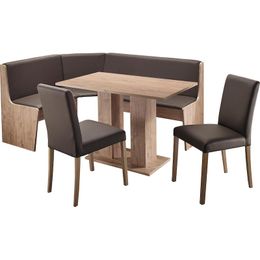 massivline&more Eckbankgruppe &raquo;Sylt&laquo; Set, 4 Stk. tlg. Eckbank ist umstellbar, Eckbank mit Truhe braun Holzwerkstoff, Kunstleder Kunstleder
