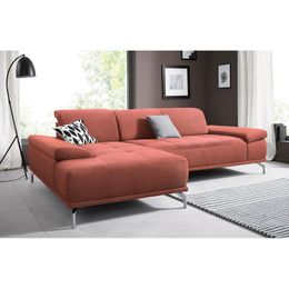 OTTO home Ecksofa &raquo;Caluna&laquo; Inkl.Sitztiefenverstellung, wahlweise mit Kopf- und Armteilverstellung orange Flachgewebe Mura: (100% Polyester);Luxus-