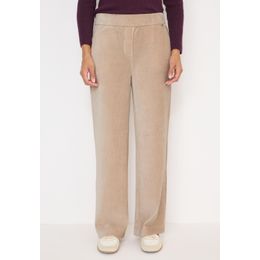 Cecil Damen Cordhose, beige, Gr. L, unifarben, Cord, 65% Baumwolle, 33% Polyester, 2% Elasthan, Hosen, High Waist