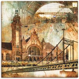 Artland Wandbild &raquo;Krefeld Skyline Abstrakte Collage&laquo; Geb&auml;ude 1 Stk. tlg. als Leinwandbild, Poster in verschied. Gr&ouml;&szlig;en braun Leinwand B/H/T: 70cm x 70cm, 