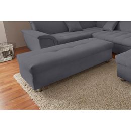 DOMO collection Hocker &raquo;FRANZI, elegant, komfortabel&laquo; inklusive Stauraum grau Flachgewebe (100% Polyester);Chenille (100% Polyester) B/H/T: 136cm x 