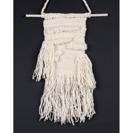 Theko Wanddekoobjekt &raquo;Wallart KnotLove&laquo; Wandteppich, Wanddeko, reine Wolle, handgefertigt beige Wolle B/H/T: 37cm x 70cm