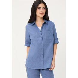 Olsen Bluse in Indigo Denim Melange | Gr.: 44
