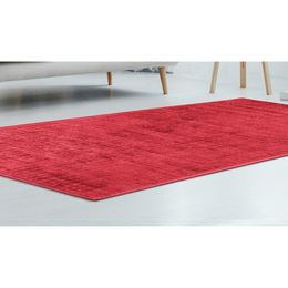 Padiro Teppich &raquo;Karma 125&laquo; rechteckig 8 mm H&ouml;he Handgewebter Teppich mit 3D-Design, weiche Haptik, pflegeleicht rot Viskose B : 200cm 1 Stk., 8mm, L: 290cm