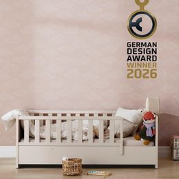 Paidi Babybett &raquo;LITTLE SNU 70x140cm in Beige oder Wei&szlig;, umbaubares Bodenbett&laquo; Kinderbett mit Rausfallschutz aus Massivholz, langlebiges Gitterbett 