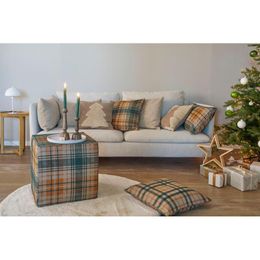 HOCK Dekokissen &raquo;Eddy&laquo; Karo, Weihnachtskissen, inkl. F&uuml;llung, Bezug mit Rei&szlig;verschluss bunt Obermaterial: 66% Polyester, 34% Polyacryl. F&uuml;llung: 100% 