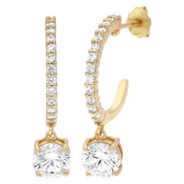 Firetti Damen Paar Creolen &raquo;Schmuck Geschenk Silber 925 Ohrschmuck Ohrringe St&auml;bchen Form&laquo; mit Zirkonia (synth.) Silber 925 (Sterlingsilber)
