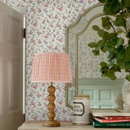 Laura Ashley Vliestapete &raquo;Priory&laquo; gebl&uuml;mt glatt 10mx52cm (ca. 5m2) rosa Vlies B/L: 0,52m x 10m, Rollen: 1