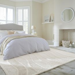 FLAIR RUGS Teppich &raquo;SCULPTURED WAVE&laquo; rechteckig 14 mm H&ouml;he beige Oberfl&auml;che: 80% Wolle, 18% Polyester, 2% Nylon. R&uuml;ckseite: 47% Baumwolle, 32% 