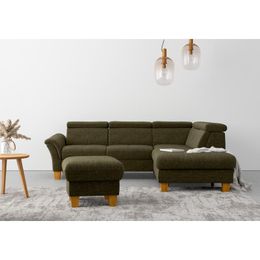 Home Affaire Ecksofa &raquo;Lindgren L-Form&laquo; wahlweise mit TV-Funktion, Stauraum und Kopfteilverstellung gr&uuml;n 100% Polyester B/H/T: 249cm x 84cm x 217cm, 