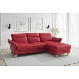 Sit & More sit&more Ecksofa &raquo;Pamela L-Form, Leder, B: 218 und 230 cm&laquo; optional Armteilverstellung, Schlaffunktion & Bettkasten B/H/T: 230cm x 90cm x 164cm, 