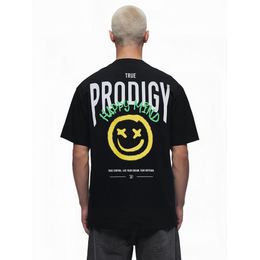 Trueprodigy Herren Oversize-Shirt "Hajin Logo Print Oversized Rundhals", schwarz, Gr. XL, Obermaterial: 100% Baumwolle CO., Shirts