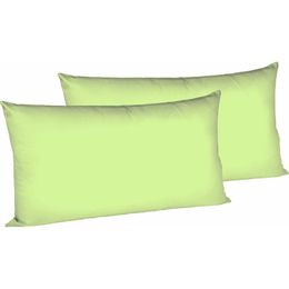 Fleuresse Kissenbez&uuml;ge &raquo;Colours&laquo; edler, b&uuml;gelfreier Interlock-Jersey aus 100% Baumwolle gr&uuml;n Interlock-Jersey, Obermaterial: 100% Baumwolle B/L: 40cm 