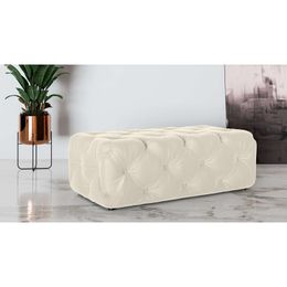 Home Affaire Polsterhocker &raquo;FOLLINA&laquo; Polsterhocker mit klassischer Chesterfield-Knopfheftung beige 100% Polyester B/H/T: 130cm x 39cm x 65cm, 