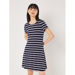 Apricot Damen Minikleid "Gestreiftes Jersey-Minikleid", blau, Gr. 34, gestreift, gewebt, Obermaterial: 83% Viskose CV. 16% Polyester PES. 1%