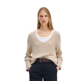 Marc O'Polo MARC O'POLO Damen Strickpullover "aus Organic Cotton-Qualit&auml;t", beige, Gr. S, unifarben, Obermaterial: 100% Baumwolle, Pullover
