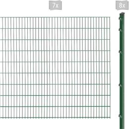 Arvotec Doppelstabmattenzaun &raquo;EXCLUSIVE 183 zum Einbetonieren&laquo; Zaunh&ouml;he 183 cm, Zaunl&auml;nge 2 - 60 m gr&uuml;n Kunststoff, Stahl H/L: 183cm x 14m, Pfosten: 8 Stk.