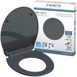 Sch&uuml;tte WC-Sitz &raquo;SLIM&laquo; Duroplast, Absenkautomatik, Schnellverschluss, besonders flache Form grau Duroplast Einheitsgr&ouml;&szlig;e