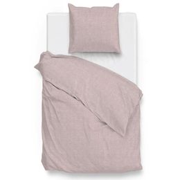 ZO HOME Bettw&auml;sche &raquo;Zohome Bettw&auml;sche Lino&laquo; 2 Stk. Bettw&auml;sche aus 100% Baumwolle, hochwertige Renforc&eacute;, ab 135x200 cm. rosa Renforc&eacute;, Obermaterial: 
