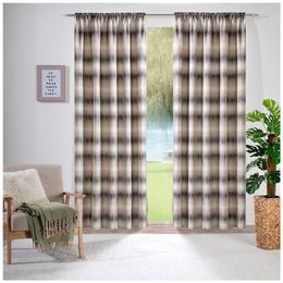 Weckbrodt-Gardinen Vorhang &raquo;Kilian&laquo; Kr&auml;uselband 2 Stk. tlg. Gardine, Store, Dekoschal, blickdicht braun Polyester 225cm, Kr&auml;uselband, 140cm