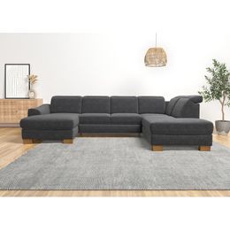 Home Affaire Wohnlandschaft &raquo;Dundee U-Form&laquo; wahlweise mit Kopfteilverstellung und zus&auml;tzlich mit Schlaffunktion grau Flachgewebe (100% Polyester) B/H/
