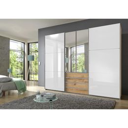 wimex Schwebet&uuml;renschrank &raquo;Magic by fresh to go&laquo; braun B/H/T: 300cm x 236cm x 65cm, Schubladen: 4 Stk. T&uuml;ren: 4 Stk. Griffleisten chromfarben