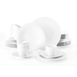 Seltmann Weiden Kombiservice &raquo;Geschirr-Set, Service Trio&laquo; Teller, Tassen, Untertassen, Made in Germany, 30 Teile, f&uuml;r 6 Personen wei&szlig; Porzellan 30 Stk.