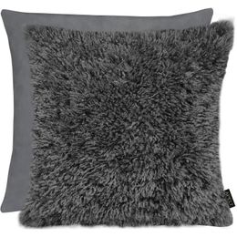 Apelt Dekokissen &raquo;Missouri&laquo; R&uuml;ckseite Uni Samt grau Obermaterial: 100% Polyester B/L: 46cm x 46cm, 1 Stk.