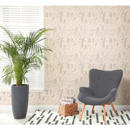 A.S. Cr&eacute;ation Vliestapete &raquo;Attractive 3 &ndash; Nordic Floral&laquo; floral aufgesch&auml;umt Metallic, gl&auml;nzend beige Vlies B/L: 0,53m x 10,05m, Rollen: 1