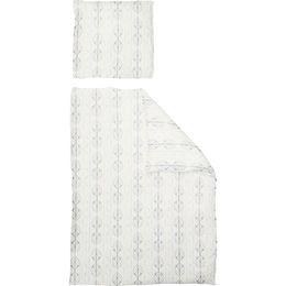 Adam Bettw&auml;sche &raquo;Leinenbettw&auml;sche Wave&laquo; 2 Stk. aus 73% Leinen & 27% Bio-Baumwolle, 2 teilig - Leinenbettw&auml;sche grau Jacquard, Obermaterial: 73% Leinen, 27%