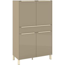 set one by Musterring Highboard &raquo;Reno&laquo; 1 Stk. tlg. Mit Vierkantfu&szlig; in diversen Farben, 152 cm H&ouml;he & Farbauswahl beige Glas, Holzwerkstoff B/H/T: 92cm