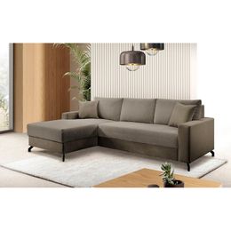 exxpo - sofa fashion Ecksofa &raquo;Quattro schlicht & zeitlos, bequem, L-Form, B/T: 247/162 cm&laquo; wahlw. Bettfunktion, Bettkasten. Korpus Microfaser, Sitz 