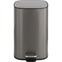 OTTO home M&uuml;lleimer &raquo;Keenna, Soft Close, mit verstecktem Griff&laquo; 1 Beh&auml;lter Treteimer f&uuml;r K&uuml;che oder Bad, Abfalleimer mit Deckel grau Edelstahl B/H/T: 