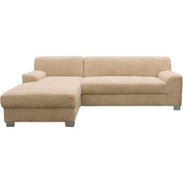 OTTO home Ecksofa &raquo;Lolland 241 x 146 cm, modern, mit Steppungen, gem&uuml;tlich&laquo; mit Schlaffunktion, L-Form, aus Pet Friendly Bezug beige 100% Polyester B/