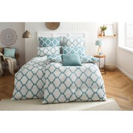 OTTO home Wendebettw&auml;sche &raquo;Alba in Gr. 135x200 oder 155x220 cm&laquo; 2 Bettw&auml;sche mit Wendeoptik, in verschiedenen Qualit&auml;ten, Baumwolle gr&uuml;n Renforc&eacute;, 