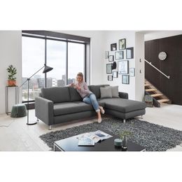 Die PlanBar Ecksofa &raquo;MP-IN19027 L-Form&laquo; wahlweise mit Schlaffunktion, frei im Raum stellbar grau 100% Polyester B/H/T: 265cm x 82cm x 172cm, 
