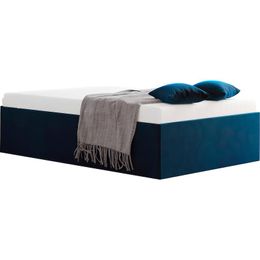 Westfalia Schlafkomfort Polsterbett &raquo;Amrum&laquo; in Samtvelours ohne Kopfteil, mit und ohne Bettkasten erh&auml;ltlich blau Bezug Glanzvelours, 100% Polyester, Polsterung 100% 