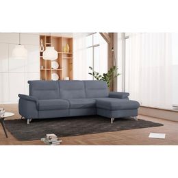 Sit & More sit&more Ecksofa &raquo;Astoria L-Form&laquo; wahlweise mit motorischer Relaxfunktion blau 100% Polyester B/H/T: 260cm x 91cm x 175cm, Flachgewebe, Recamiere 