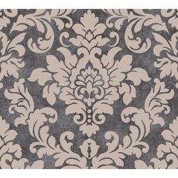 Livingwalls living walls Vliestapete &raquo;Trendwall mit Ornamenten barock&laquo; Barock gemustert ornamental leicht strukturiert Glitzertapete Ornament Tapete Barock 