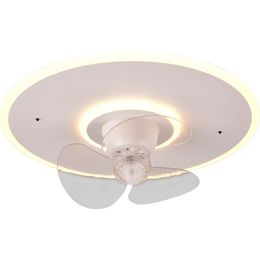 REALITY LEUCHTEN LED Deckenleuchte &raquo;Nybro Deckenventilator&laquo; LED-Board 1 Stk. warmwei&szlig; - kaltwei&szlig; Deckenlampe, Ventilator 3 Stufen, Fernbedienung,