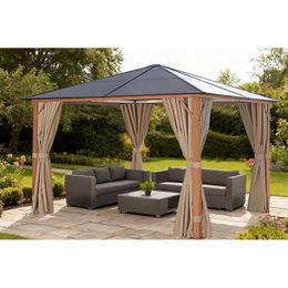 Konifera Pavillon &raquo;Aruba&laquo; Gestell aus Aluminium, Dach aus Polycarbonat-Stegplatten grau B/H/T: 300cm x 260cm x 300cm