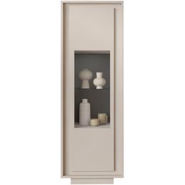Home Affaire Vitrine &raquo;Sky, B/H 67/197 cm, Vitrinenschrank/Standvitrine/Glasvitrine, 1 T&uuml;r&laquo; Softclosing, Korpus & Front 22 mm stark, Rahmen-Optik beige