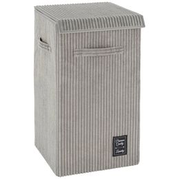 Wenko W&auml;schekorb &raquo;Cora Grau&laquo; mit klappdeckel und Griffen, grau grau Obermaterial: 100% Polyester 63 l