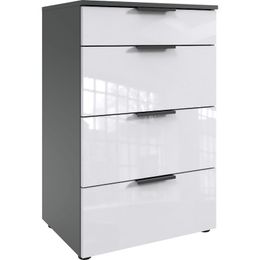 wimex Schubkastenkommode &raquo;level36 D by fresh to go&laquo; mit soft-close Funktion und Lackfronten, 4 Schubladen, Kommode hoch grau Holzwerkstoff B/H/T: 54cm x 