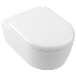 Villeroy & Boch Villeroy und Boch Skyla Combi-Pack 5656CLRW sp&uuml;lrandlos, TwistFlush, Wand-WC mit WC-Sitz, Stone White CeramicPlus