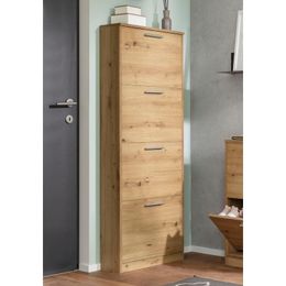 OTTO home Schuhschrank &raquo;Bill&laquo; Breite 55 cm braun Holzwerkstoff eichefarben, B/H/T: 55cm x 157cm x 21cm