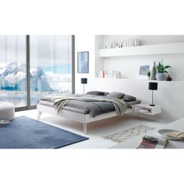 Hasena Holzbett &raquo;Calvari&laquo; mit einer Fu&szlig;h&ouml;he von 20 cm wei&szlig; MDF Liegefl&auml;che L&auml;nge B: 200cm x 90cm, H&ouml;he Bett: 36cm H&ouml;he Bettseite: 16cm H&ouml;he 