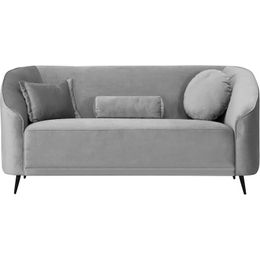 Home Affaire 2-Sitzer &raquo;Ashly&laquo; in 3 Bezugsvarianten, Boucl&eacute;, Samtoptik und Struktur weich. grau 100% Polyester B/H/T: 154cm x 81cm x 80cm, Samtoptik