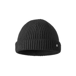 Pearlwood Herren Pearlwood Strickm&uuml;tze &raquo;MIKA&laquo; Rippstrick, sportive Passform, Temperaturregulierend, Wollanteil schwarz Einheitsgr&ouml;&szlig;e